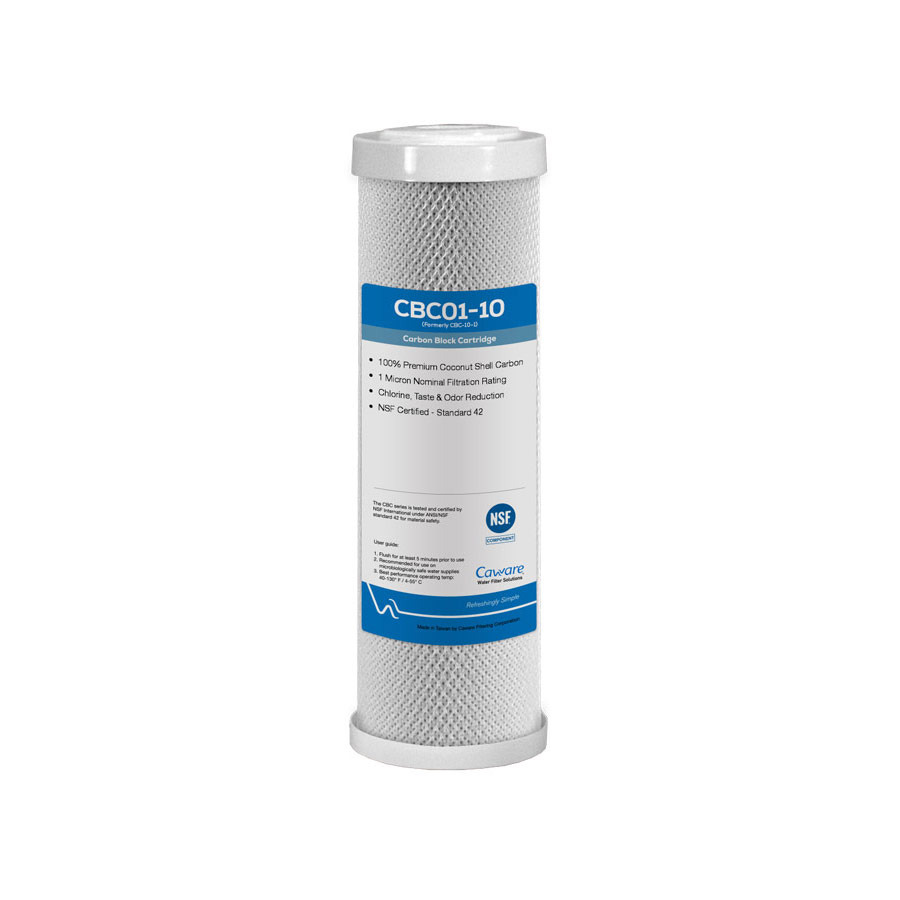1, 5, or 10 Micron Carbon Block Filter Cartridge, 10" x 2-1/2"