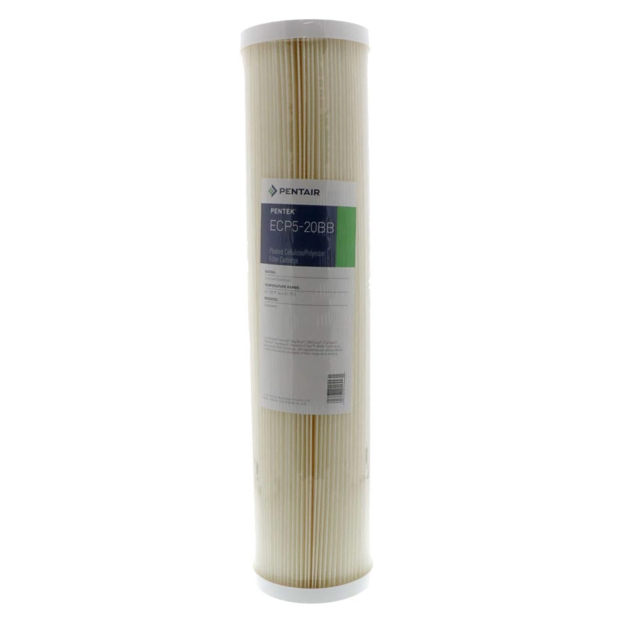 Pentek ECP5-20BB 20" Big Blue, 5 Micron Pleated Polyester Cellulose Cartridge – H2O Distributors