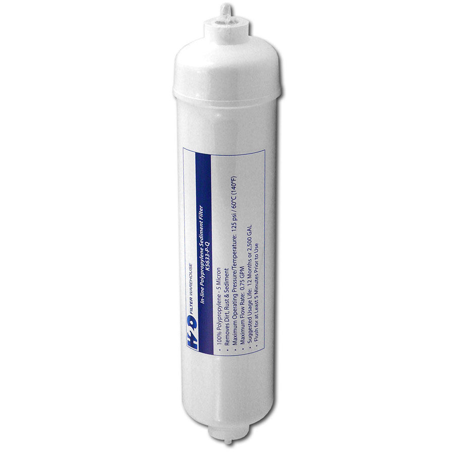 H2O Filter Warehouse 11" x 2-1/2", 5 Micron Polypropylene Inline Filter ...