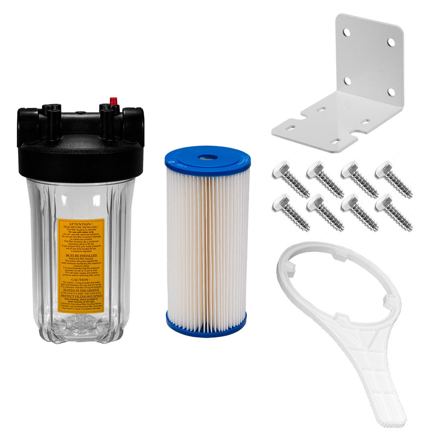 10" x 4-1/2" Clear 5 Micron Sediment Filter Kit for UV System – H2O ...